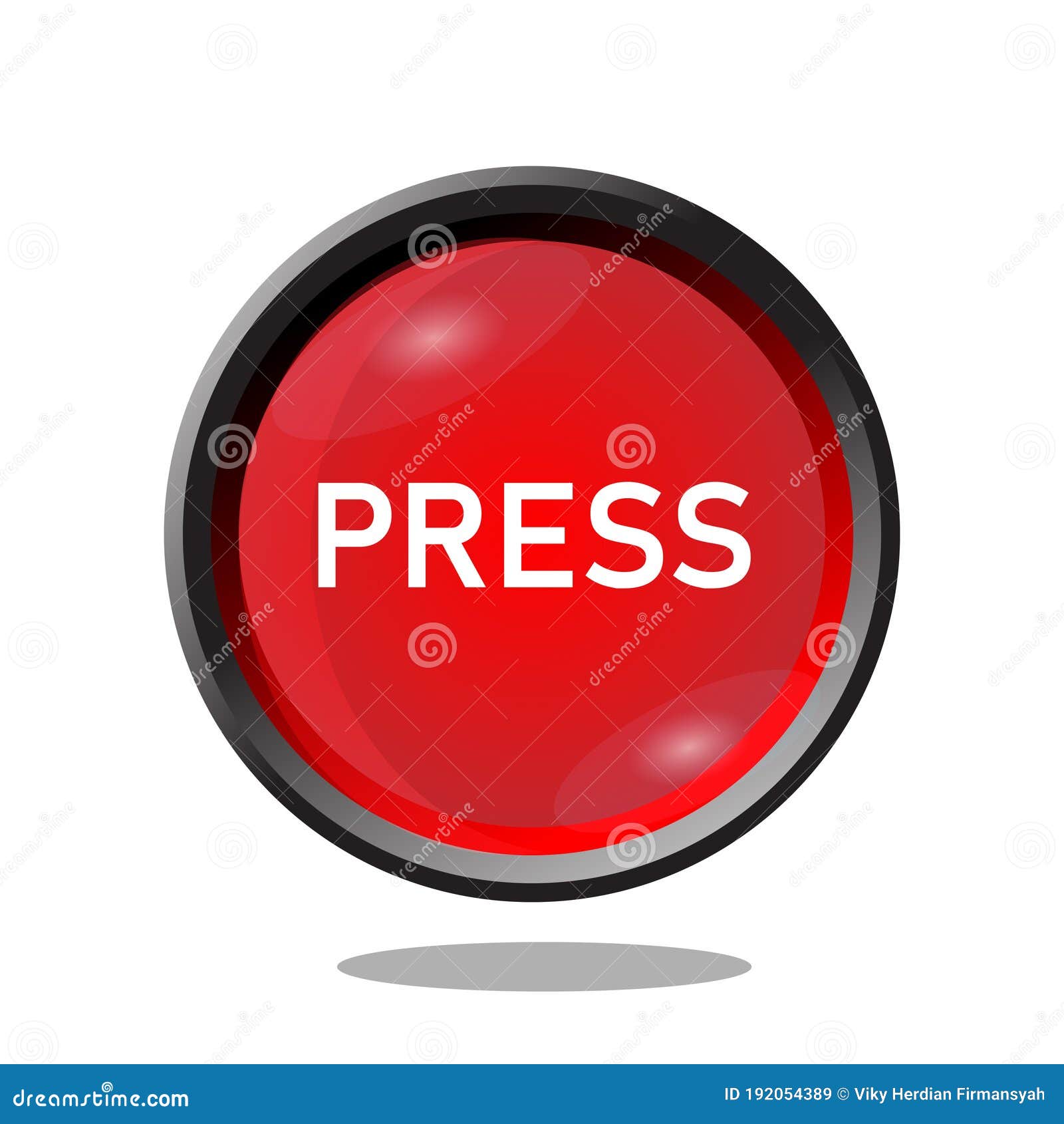 Press Button with Red Color. Stock Illustration - Illustration of ...