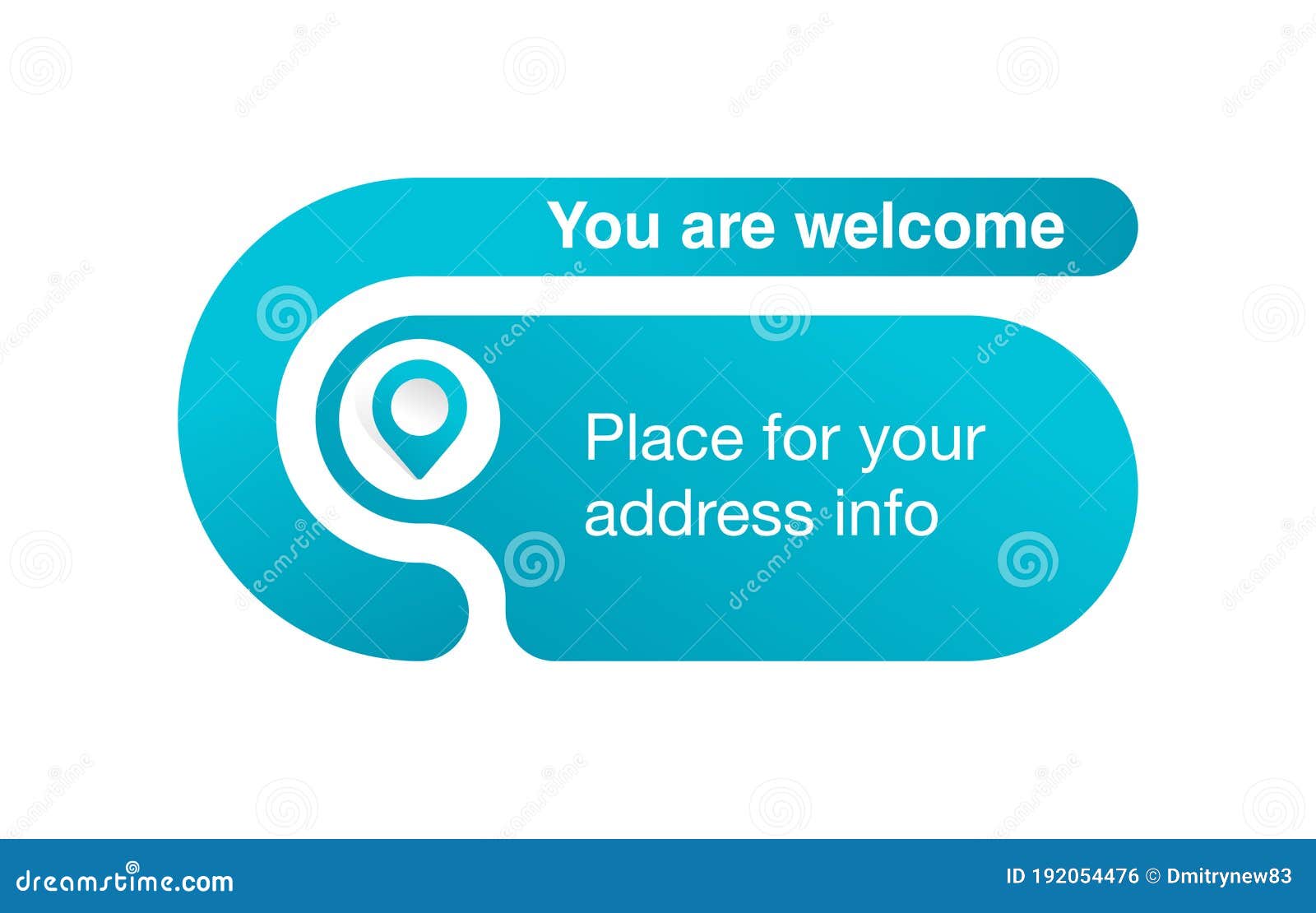 Address Block Template with Creative Rounded Frame Stock Vector ...