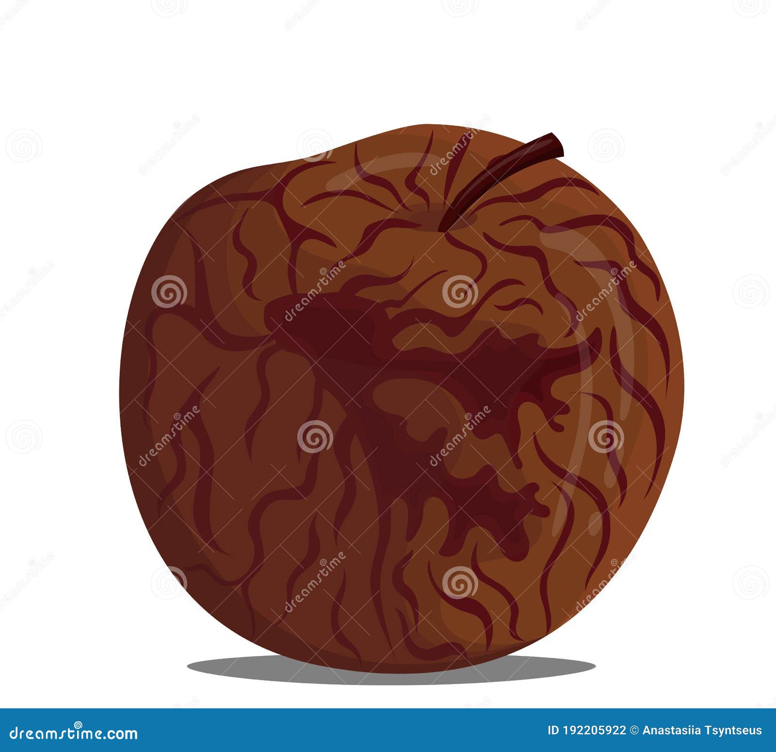 Illustration of a Drawing of a Rotten Apple. Stock Photo - Image of ...