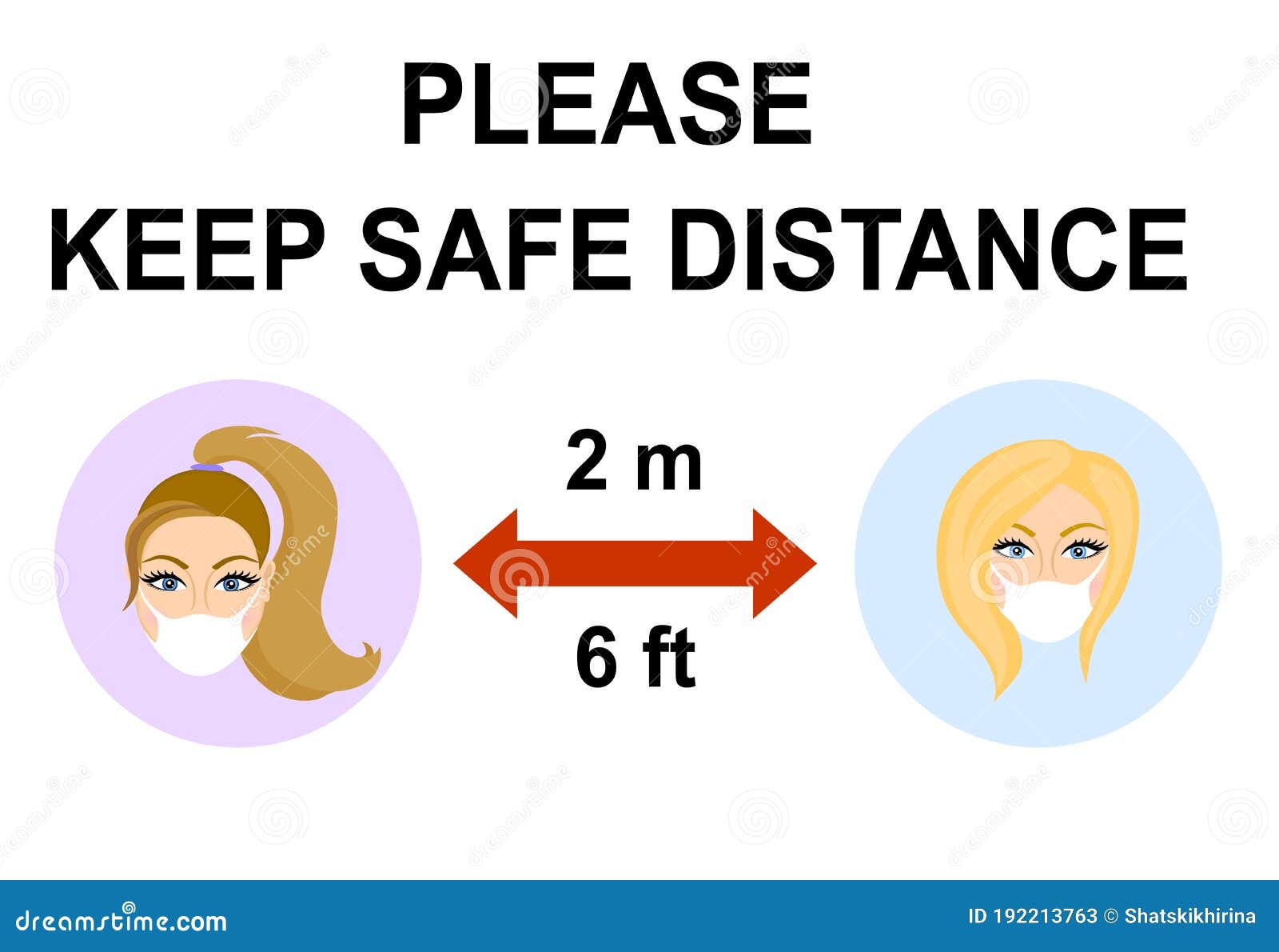 Please Keep Safe Distance Infographic Poster. Stock Vector ...