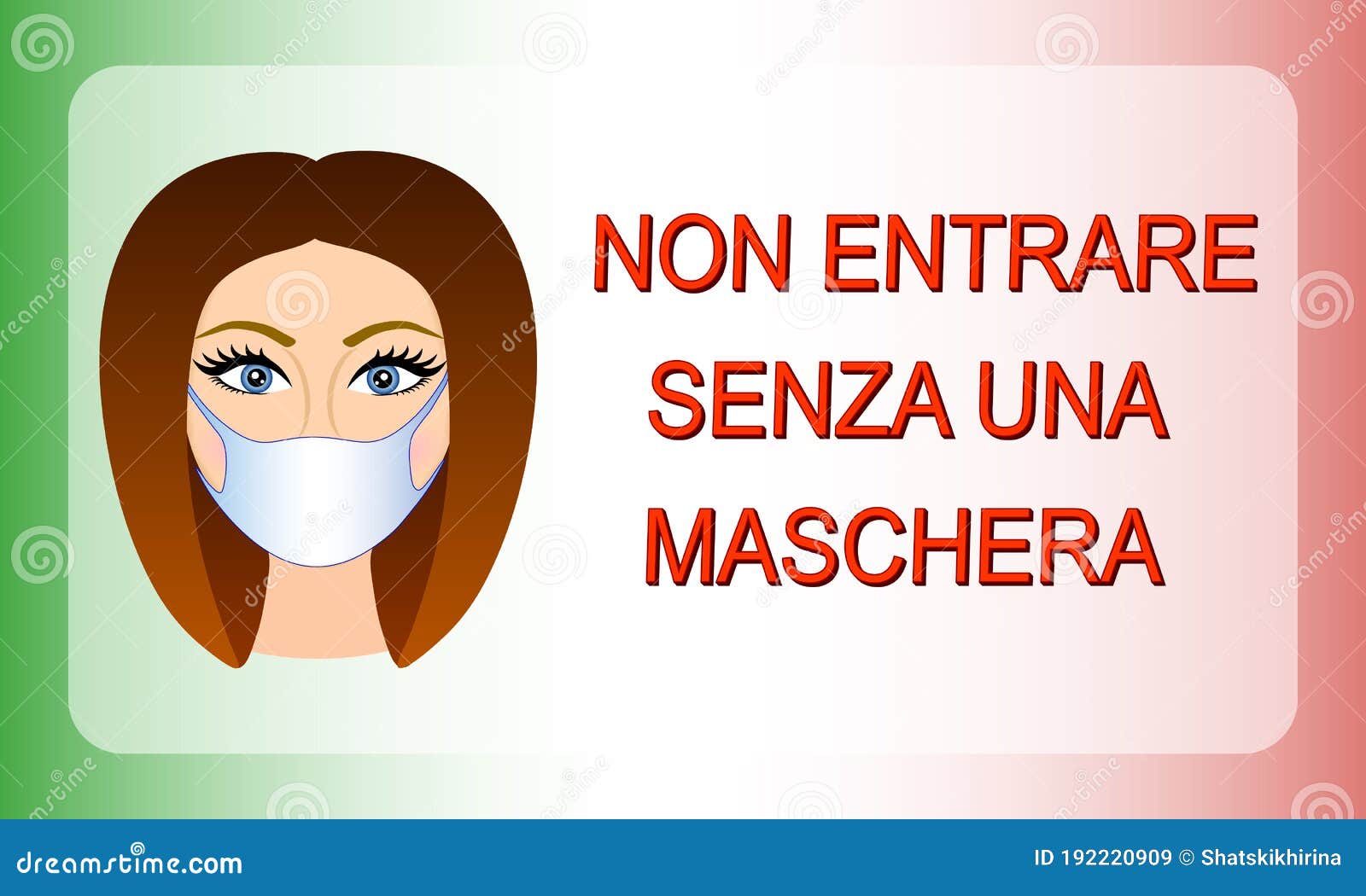Entry With Mask Sign Vector. Wear A Mask Icon. No Entry Without Face ...