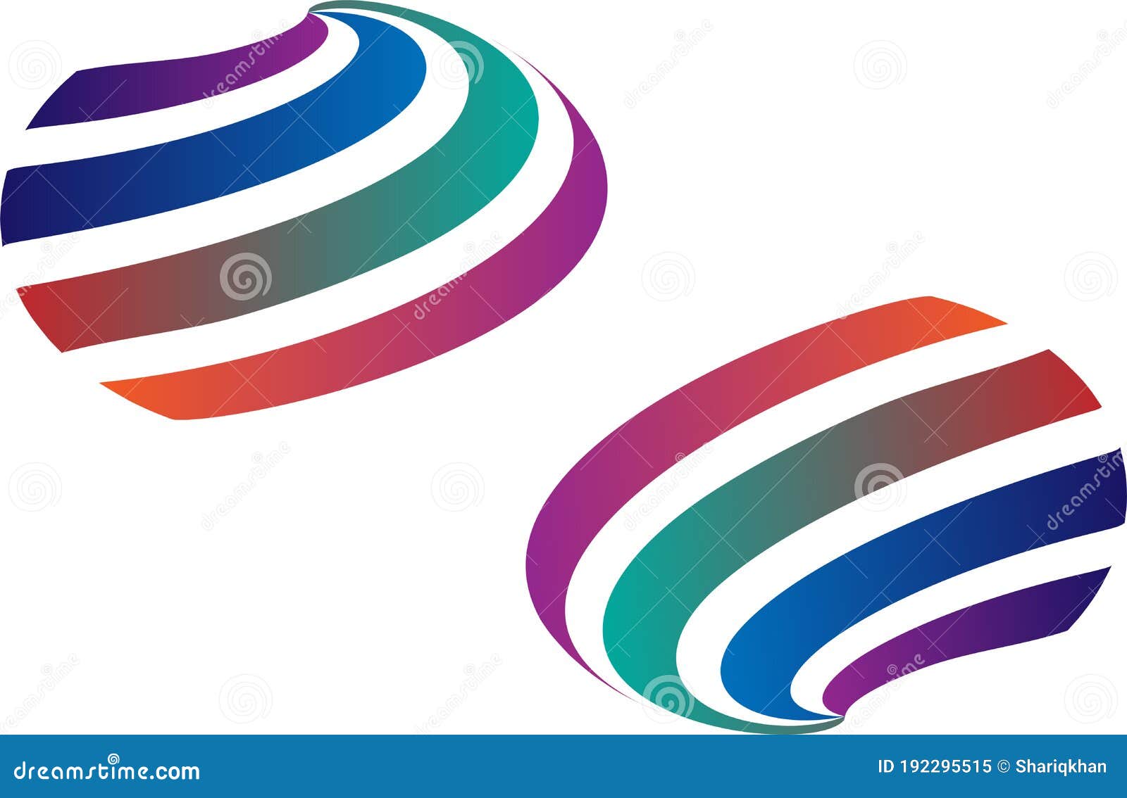Circular Curve Logo Icon in Different Colors Vector Stock Vector ...