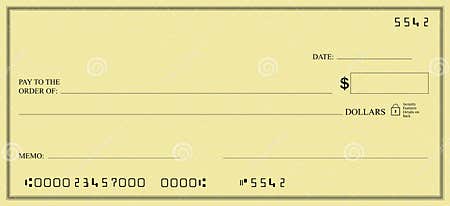 Gold Tone Blank Check Book Page Template Stock Vector - Illustration of ...