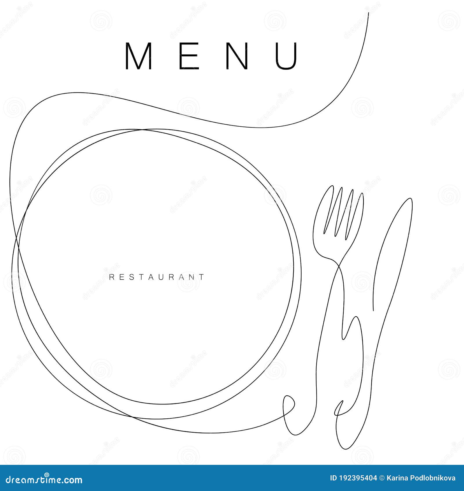 Menu Restaurant Design Line Drawing Stock Vector - Illustration of ...