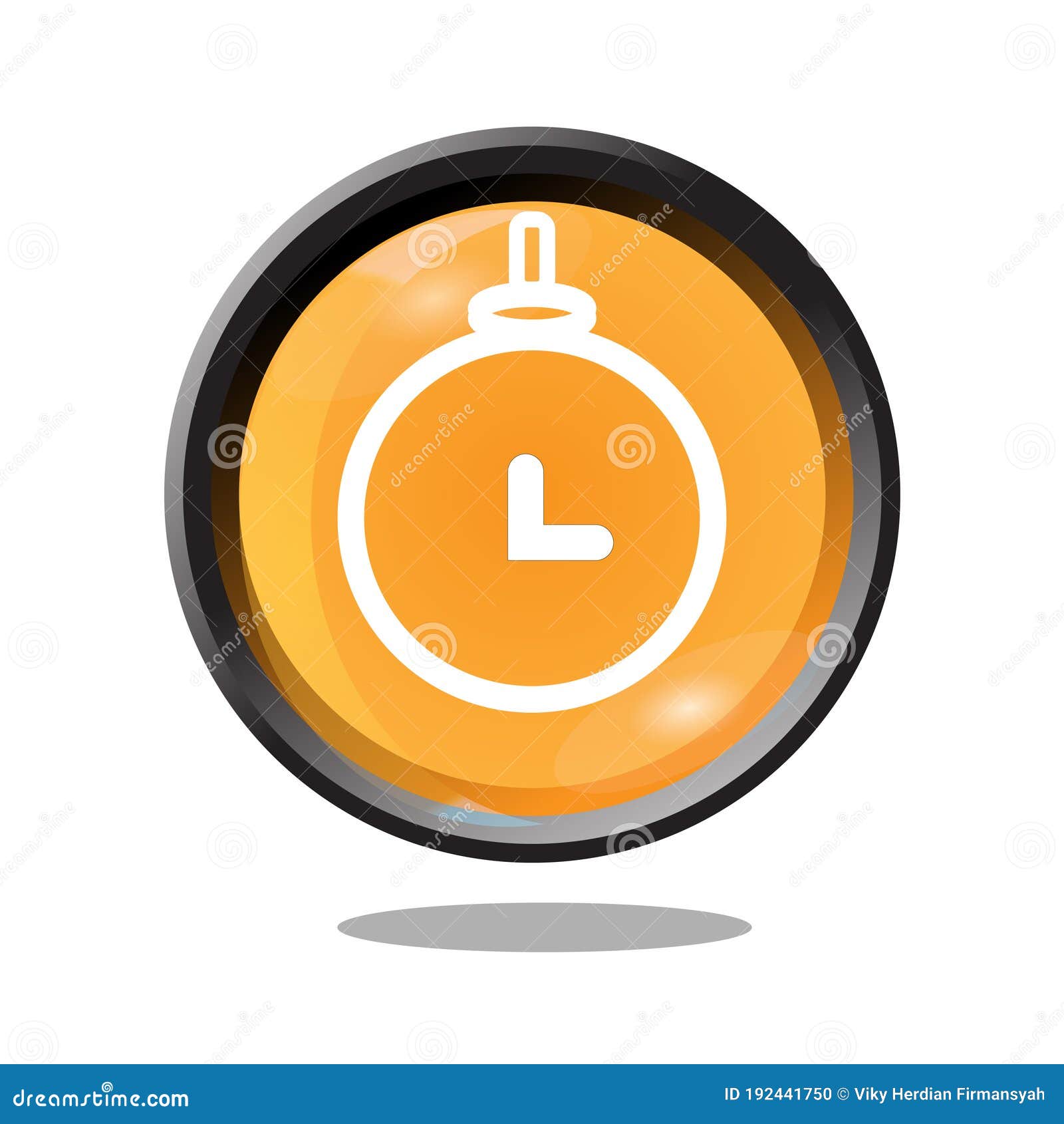 Stopwatch Icon Button with Orange Color Stock Vector - Illustration of ...