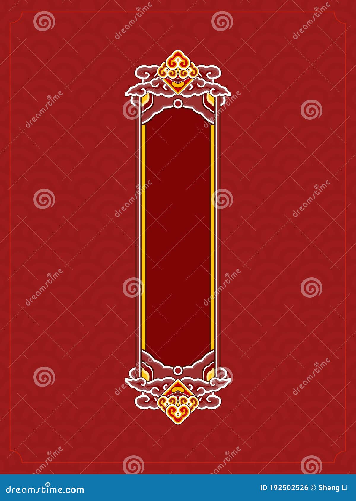 Traditional Chinese Greeting Card Template, Cloud Texture Stock Vector ...