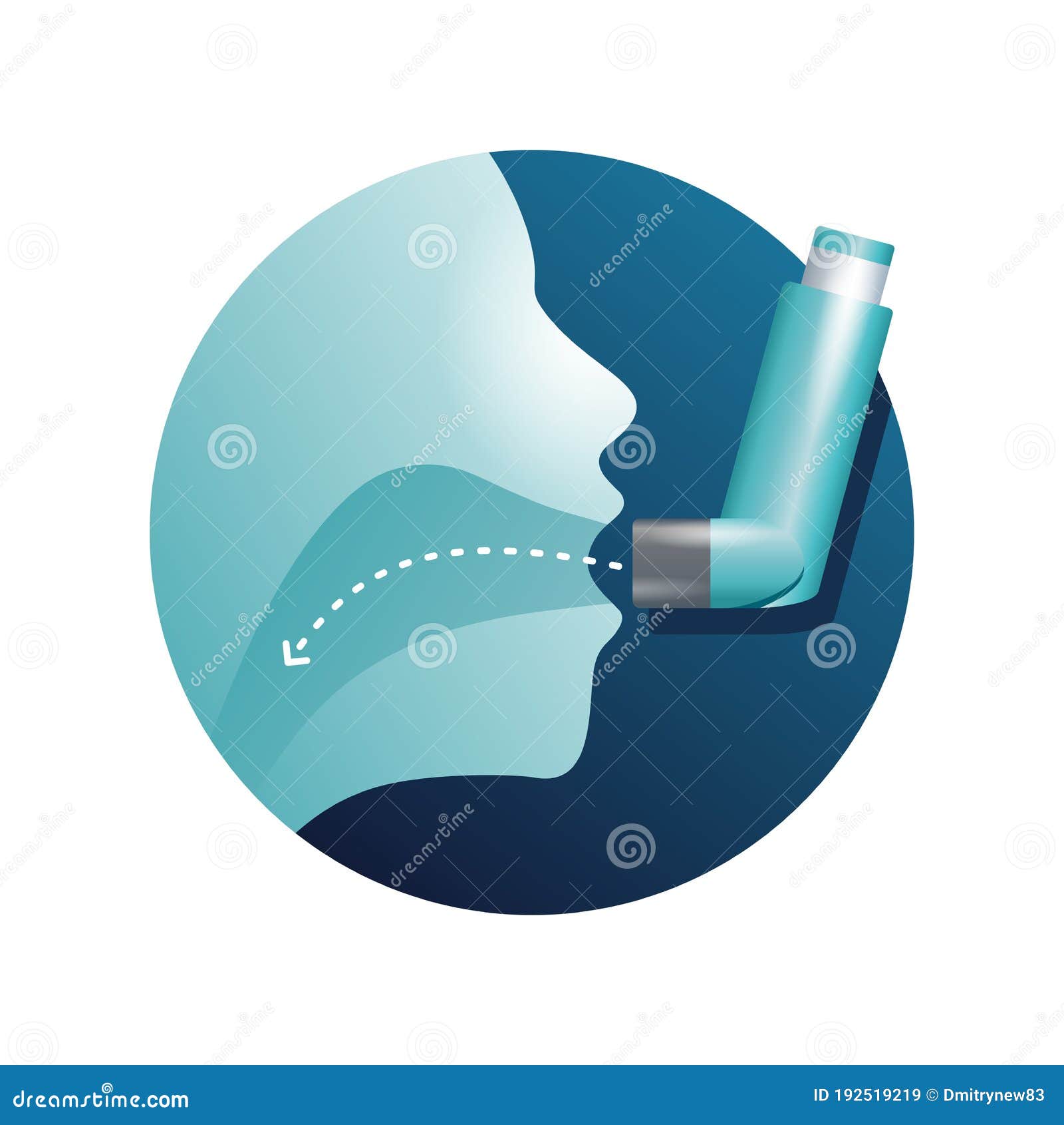 Asthma Inhaler Icon for Breathe into Lungs Stock Vector - Illustration ...