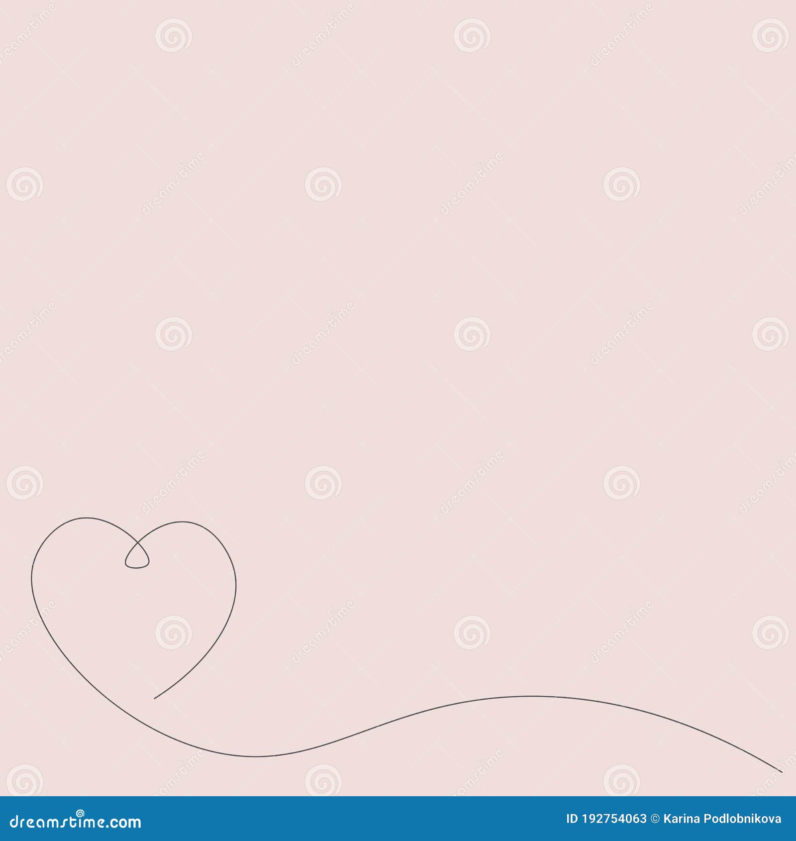 Valentines Day Background Heart One Line, Vector Stock Vector ...
