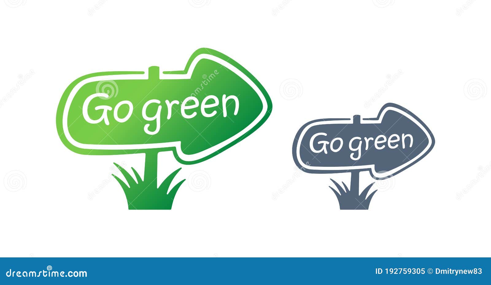 Go Green Slogan in Creative Eco-friendly Signpost Stock Vector ...