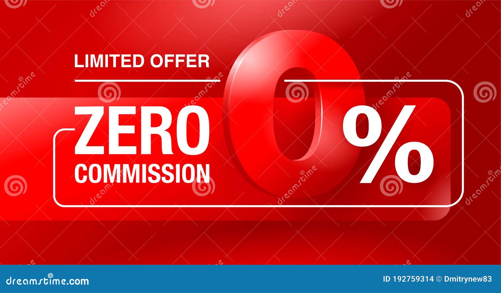 0 Percents Zero Commission Limited Offer Stock Vector - Illustration of ...
