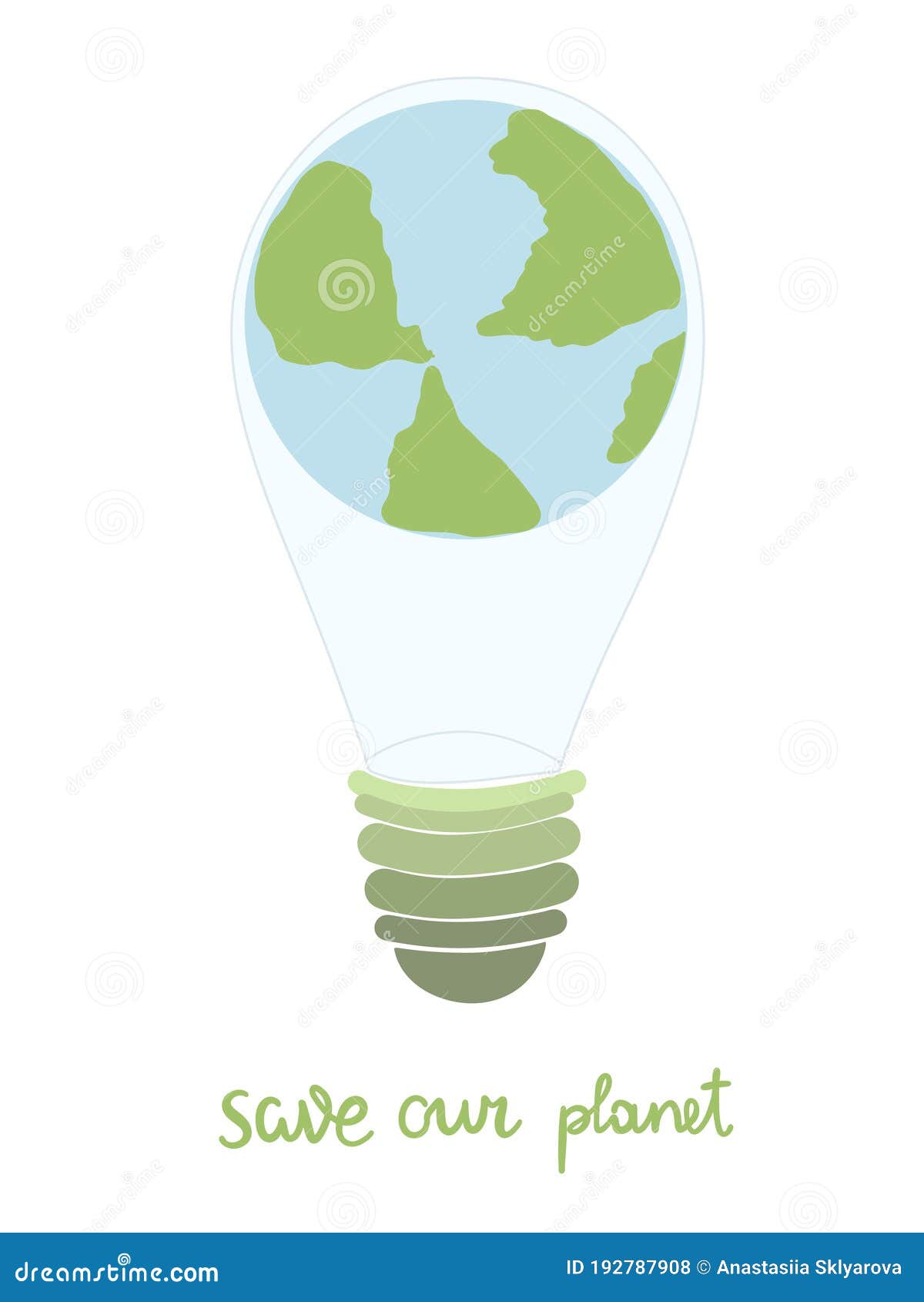 Illustration of an Electric Light Bulb in the Form of the Planet Earth ...