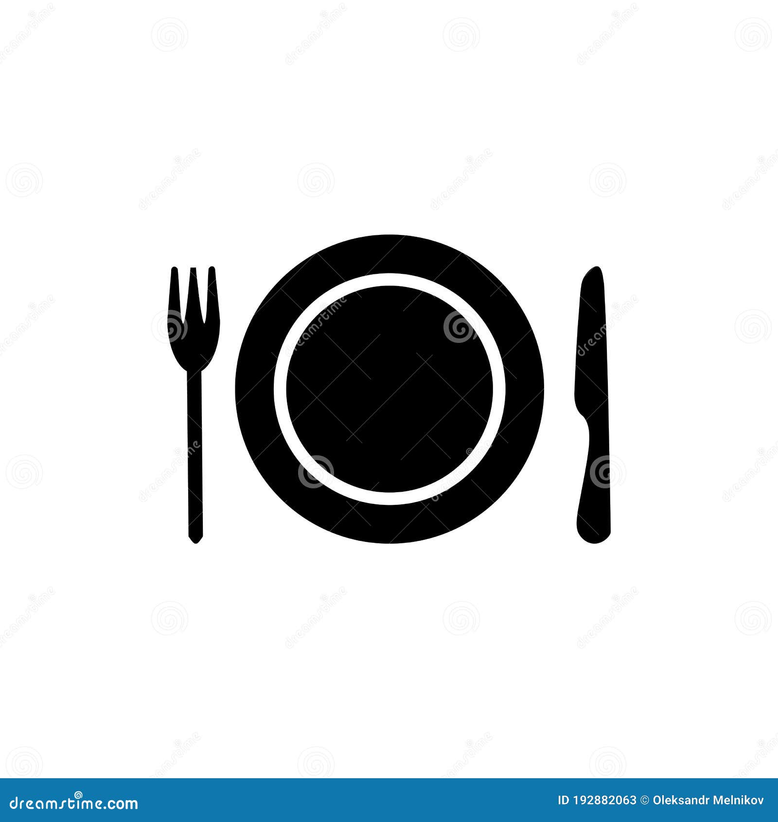 Icon Knife with a Fork and Plate. Cooking Symbol. Sign for Lunch. Stock ...