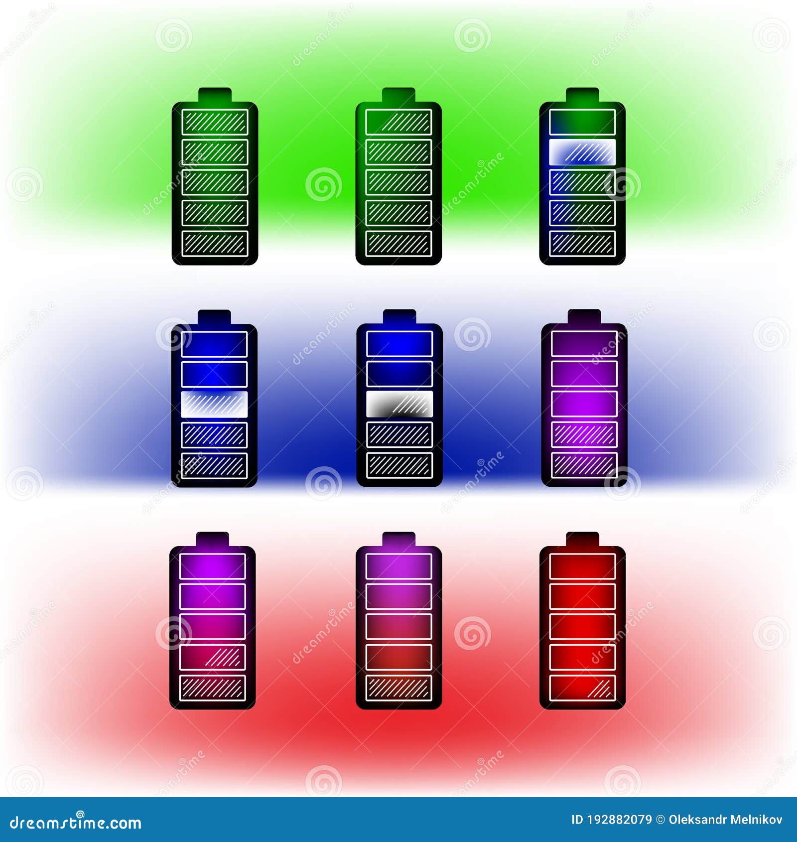 Battery Icon. a Symbol with Five Branches. a Sign with a Regulator of ...