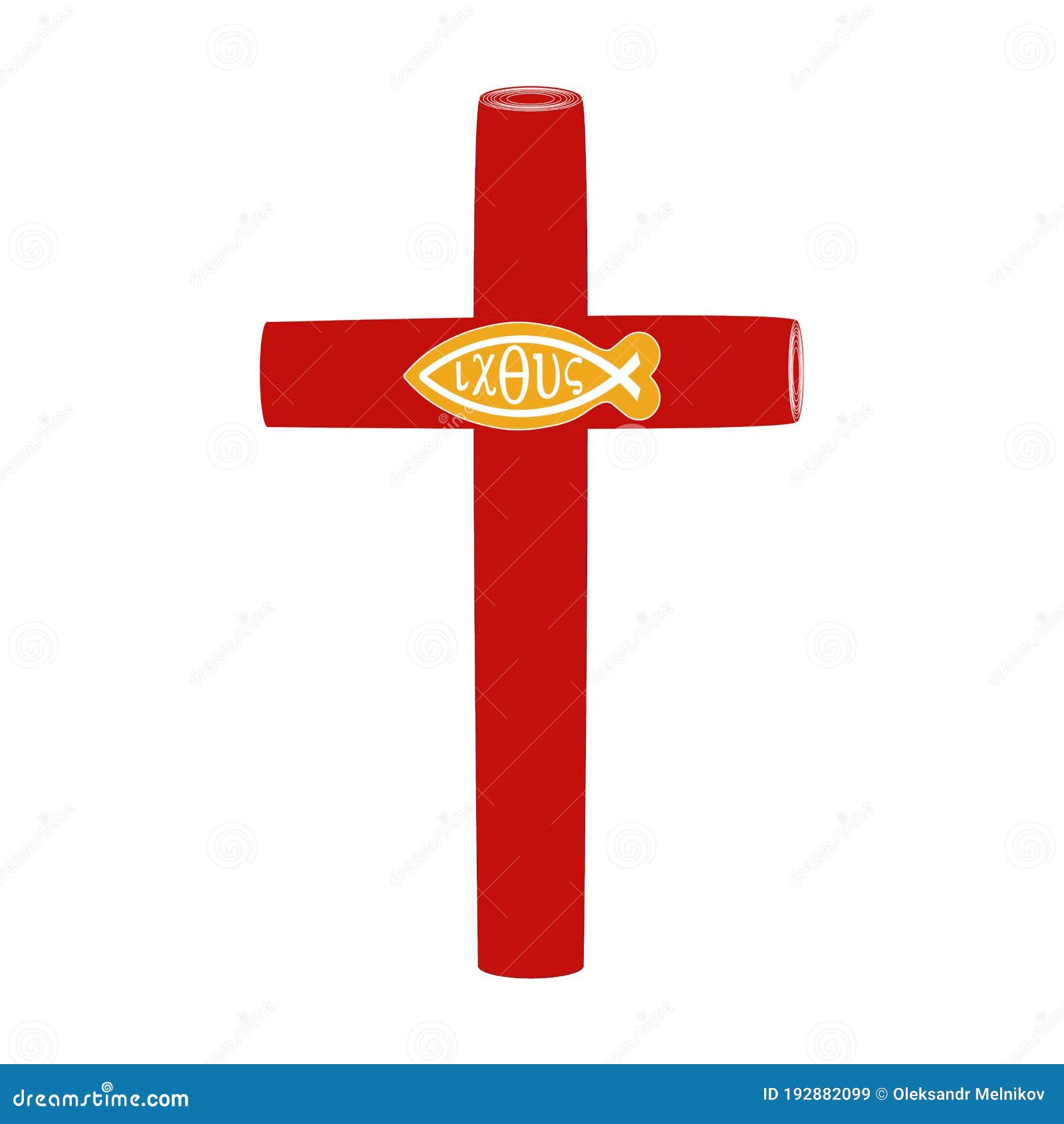 The Cross Icon. Ancient Christian Fish Symbol Stock Vector ...