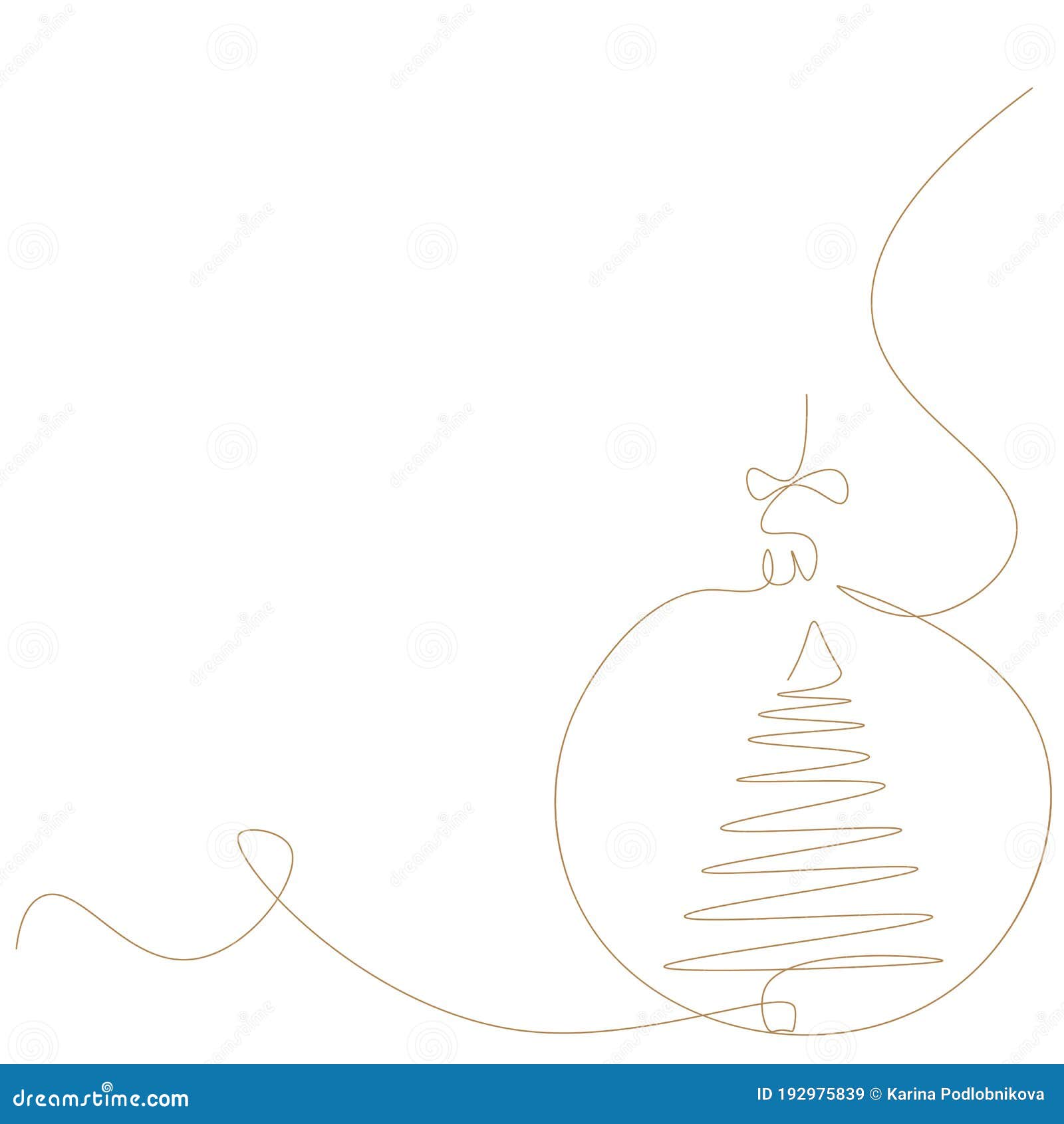 Christmas Tree One Line Draw Stock Illustration - Illustration of ...