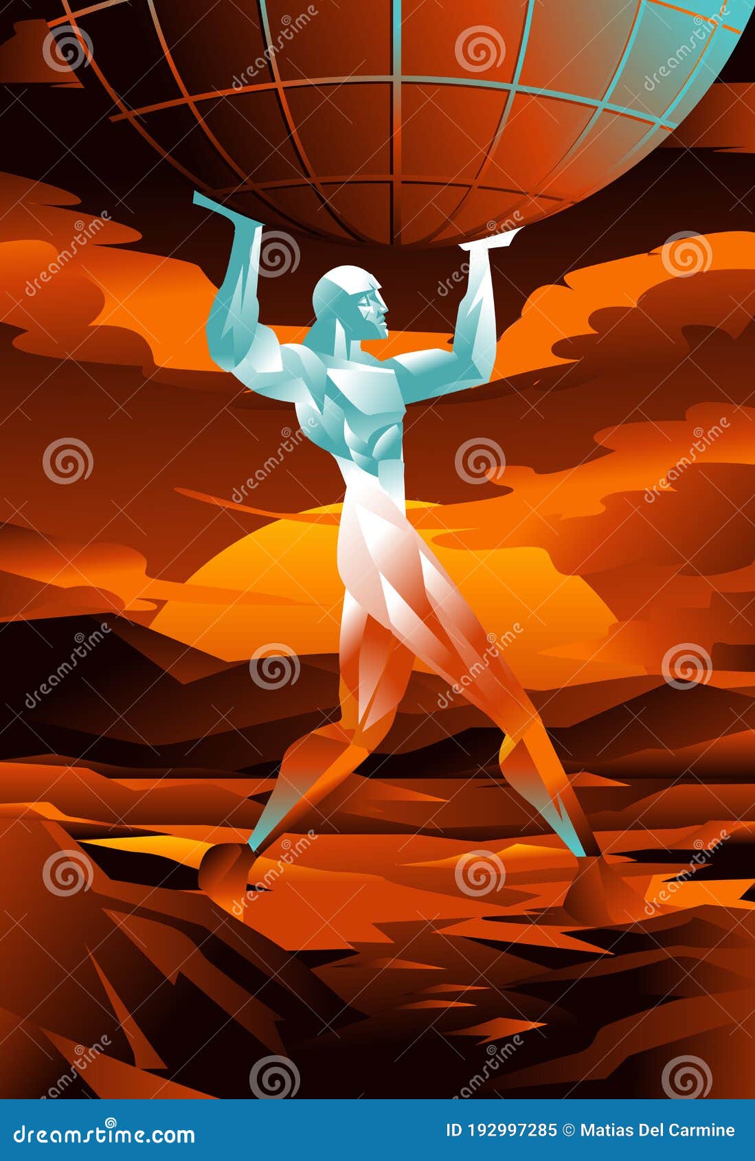 Atlas Mythology Cartoon Vector | CartoonDealer.com #14336609