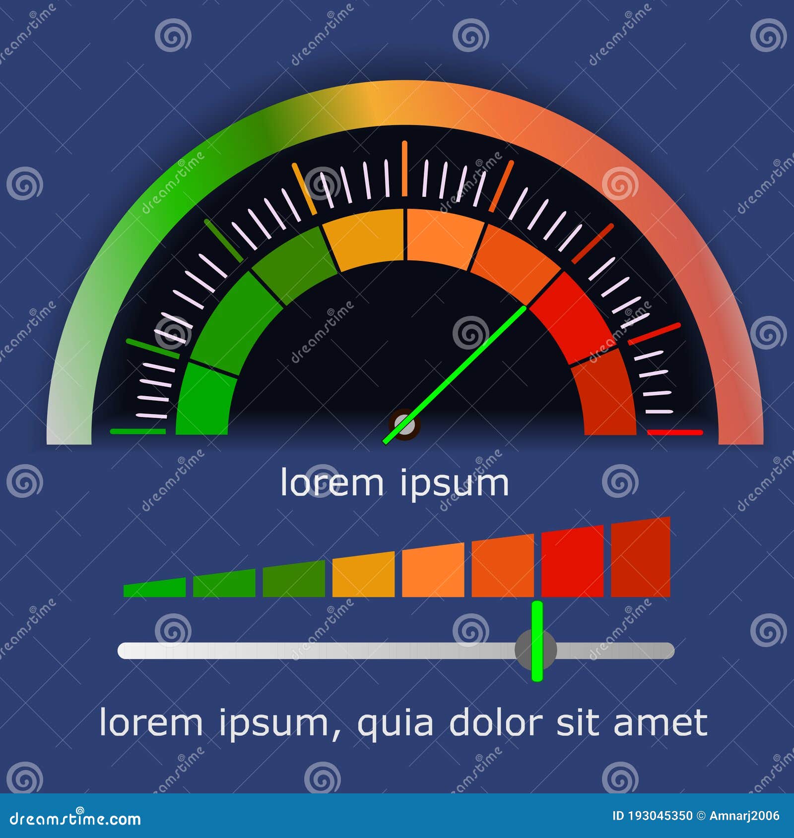 Meters Scale from Green To Red with Arrow Stock Illustration ...