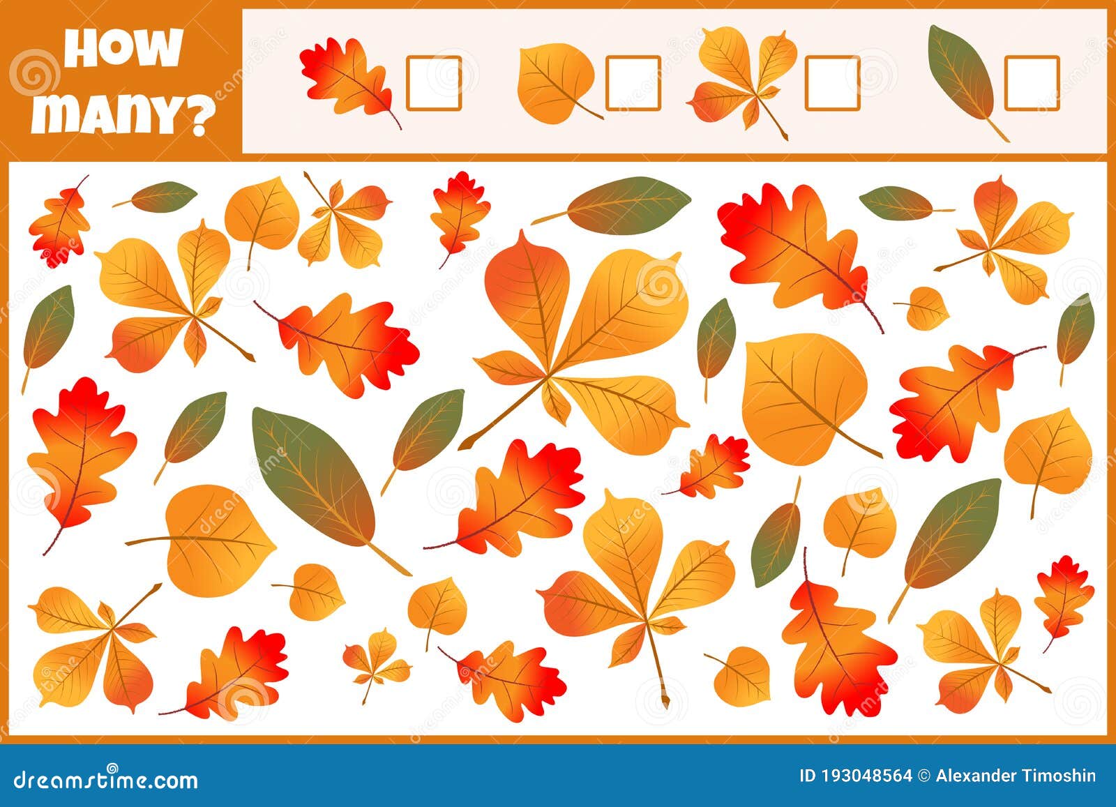 Count the Number of Leaves. Stock Vector - Illustration of counting ...