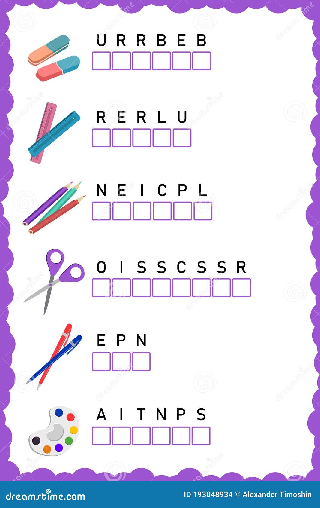 Put The Letters In The Correct Order. Worksheet For Education ...