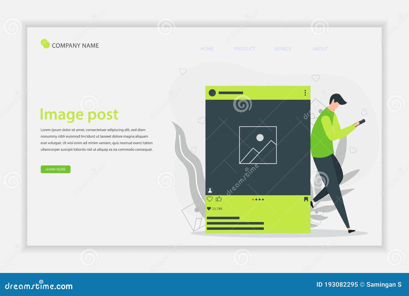 Illustration Vector Image Posting Concept Landing Page. Stock Vector ...