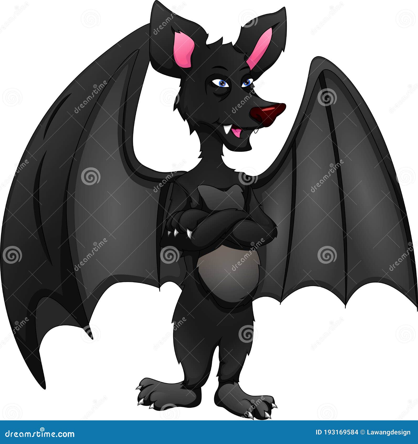 Cute Bat Cartoon on a White Background Stock Vector - Illustration of ...