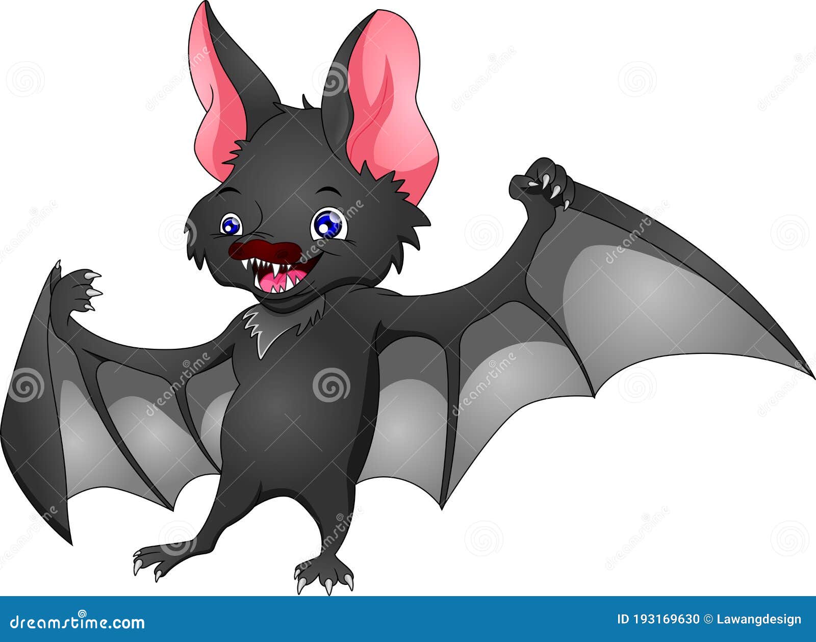 Cute Bat Cartoon on a White Background Stock Vector - Illustration of ...