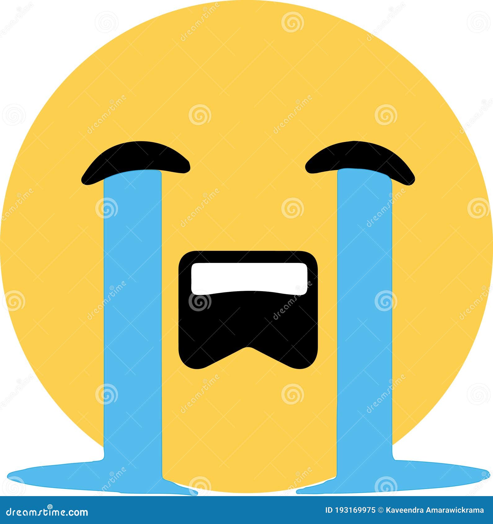Sad Crying Emoji. Bad Emotion. Weeping Emoticon. Vector Illustration ...