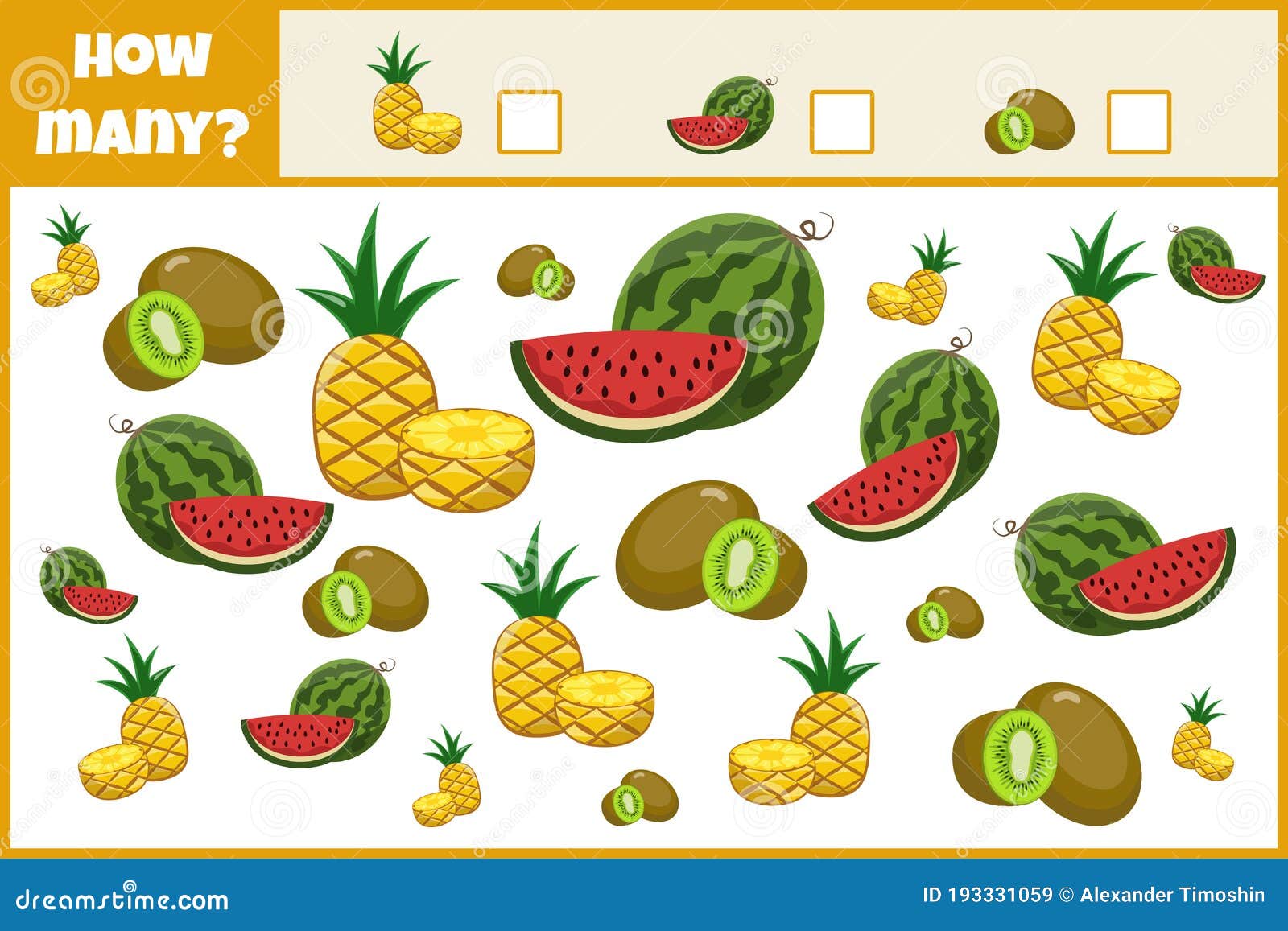 Count the Number of Fruits. Count How Many Fruits Stock Vector ...