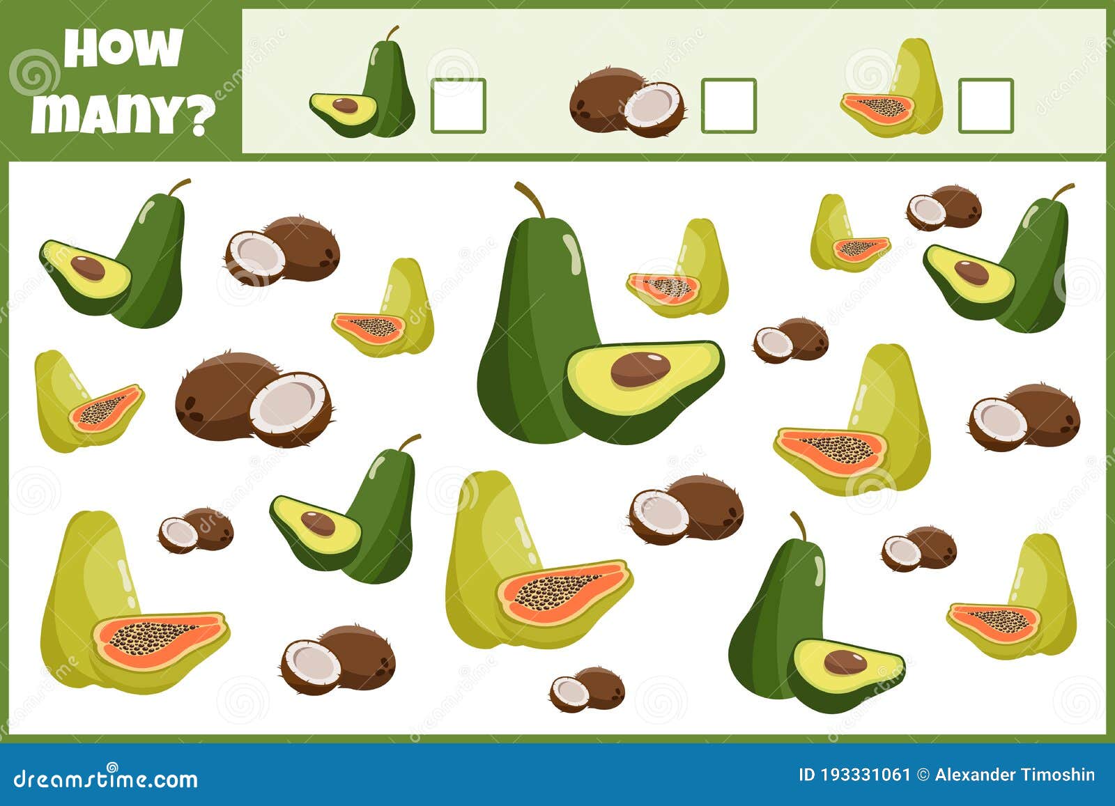 Count the Number of Fruits. Count How Many Fruits Stock Vector ...