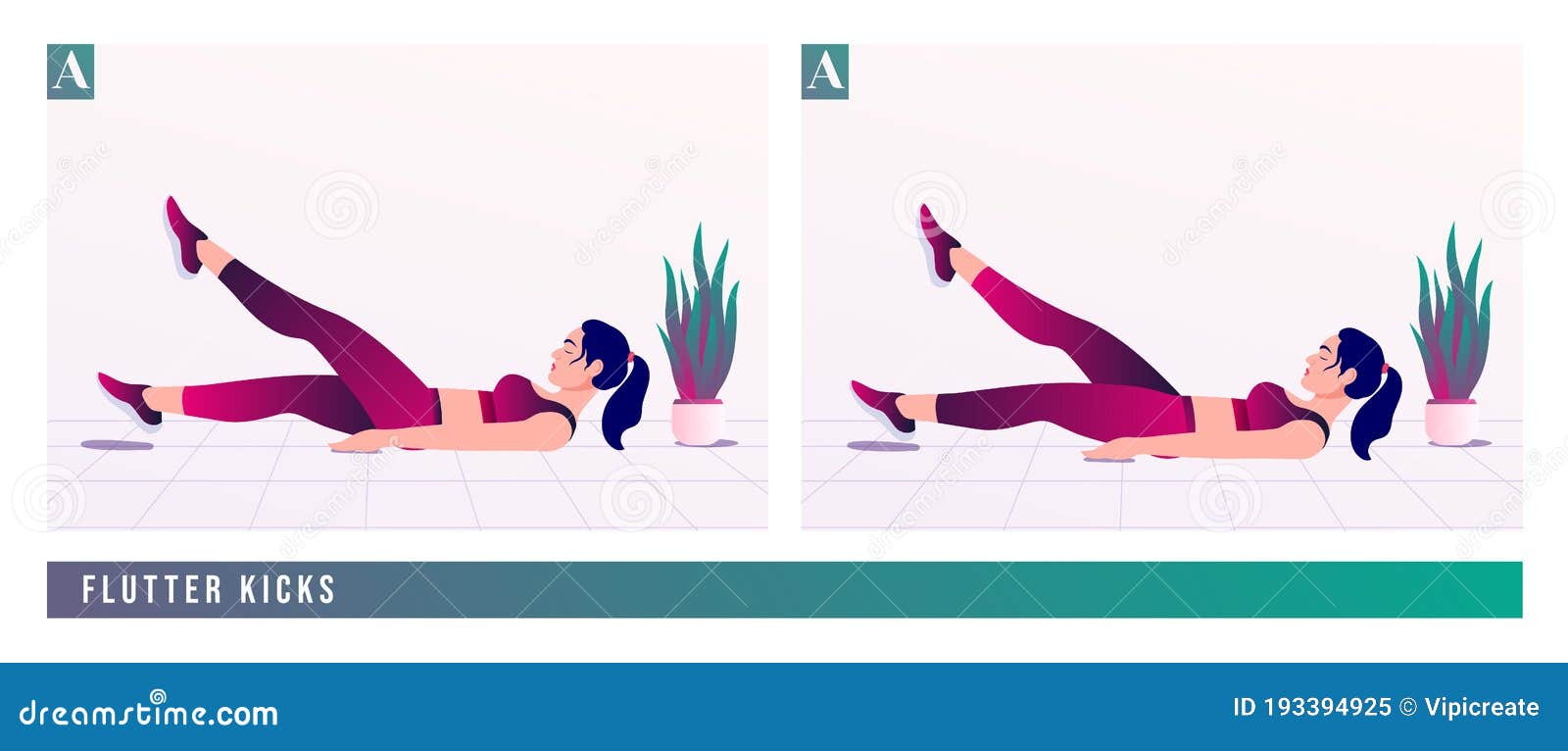 FLUTTER KICKS Exercise, Woman Workout Fitness, Aerobic and Exercises ...