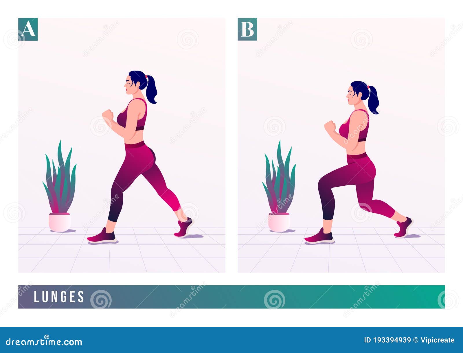 Lunges Exercise For Legs. Cartoon Vector | CartoonDealer.com #86008403 Lunges Exercise For Legs. Cartoon Vector | CartoonDealer.com #86008403