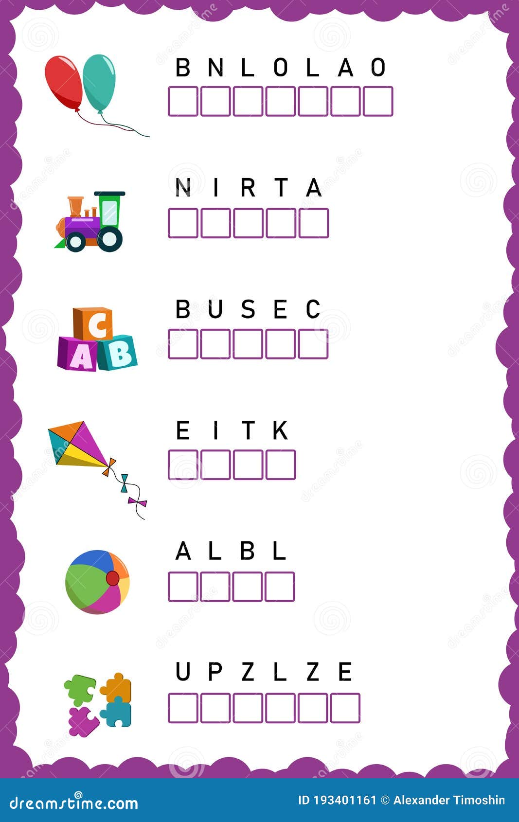 Put The Letters In The Correct Order. Worksheet For Education ...