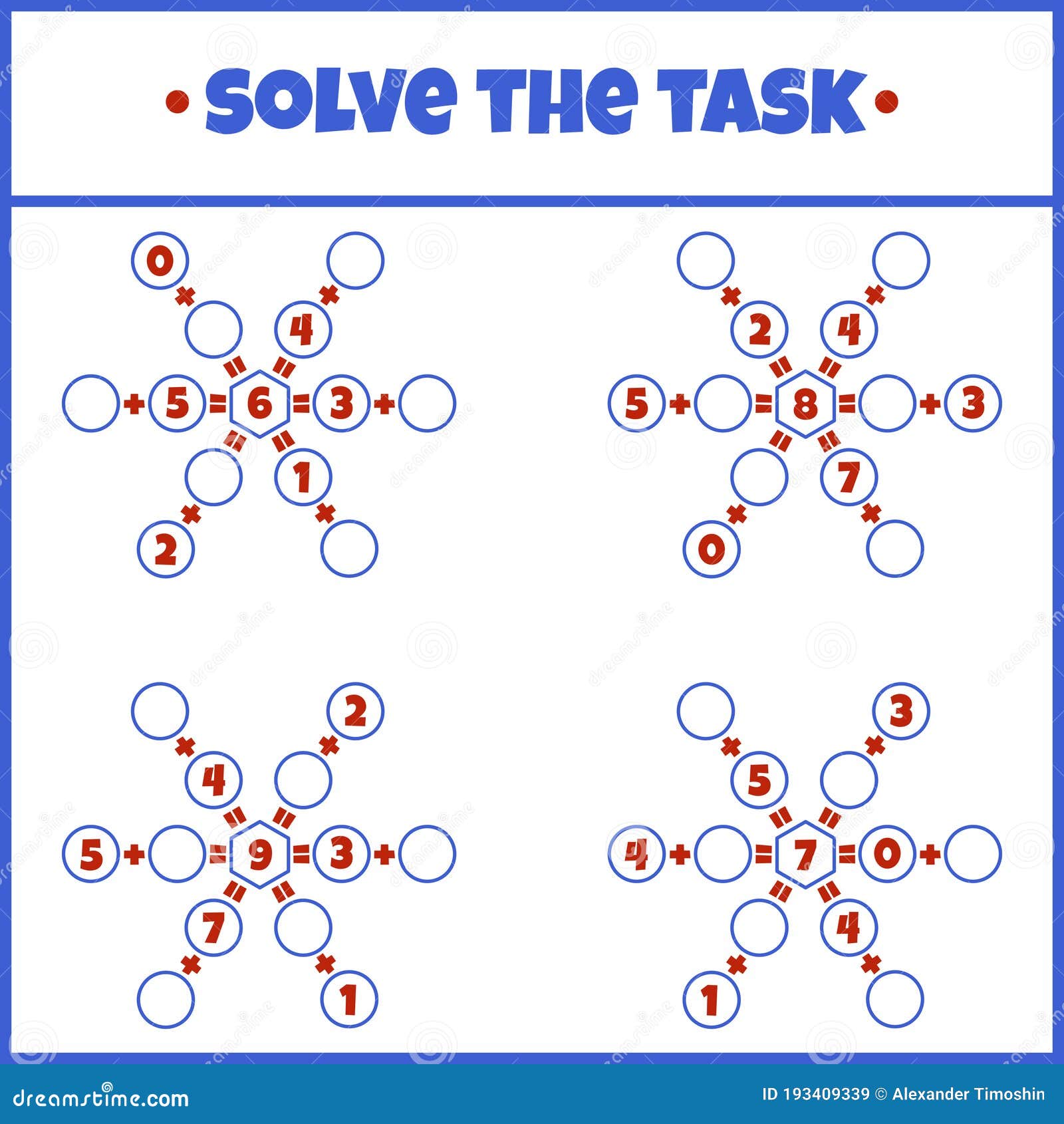 Solve the Task. Mathematical Puzzle Game Stock Vector - Illustration of ...