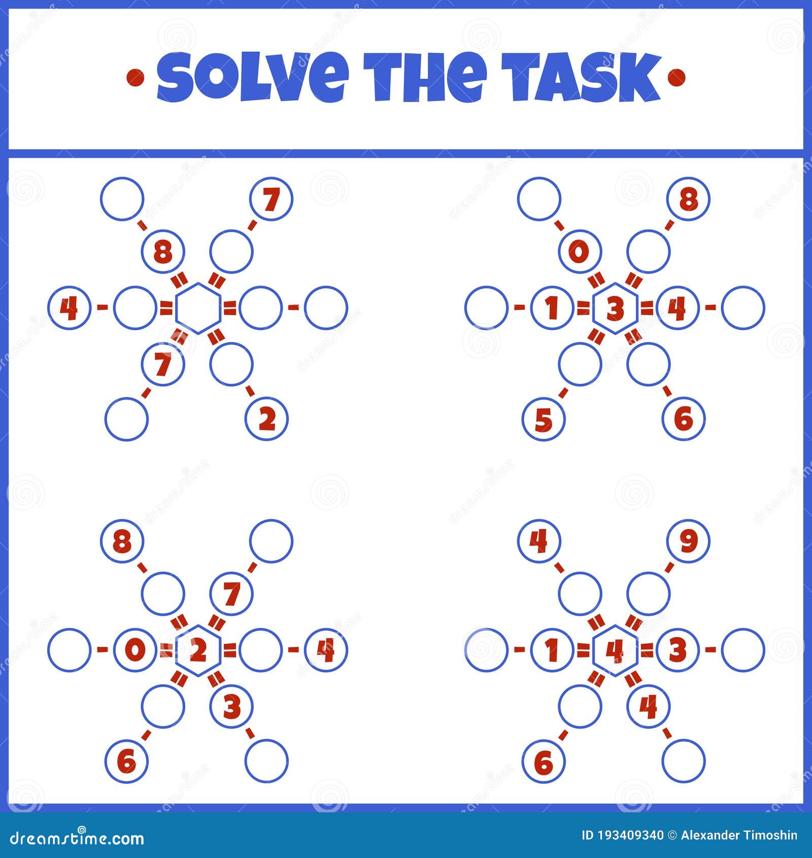 Solve the Task. Mathematical Puzzle Game. Worksheet Stock Vector ...