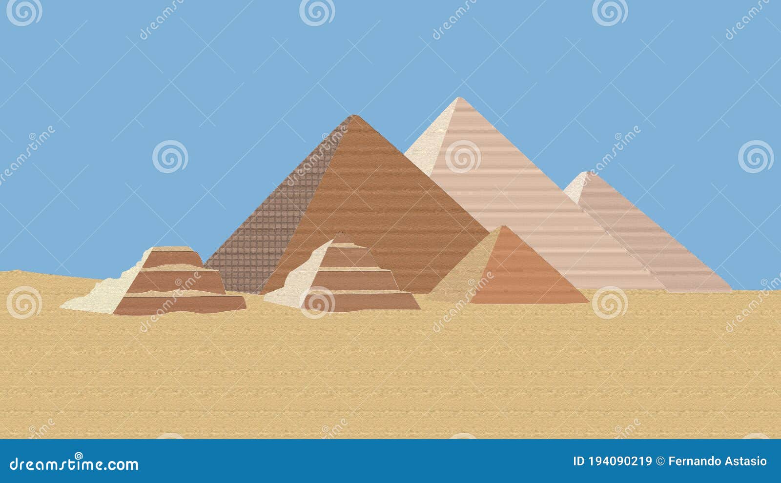 Realistic Egyptian Pyramids. Famous African Historical Place in Giza ...