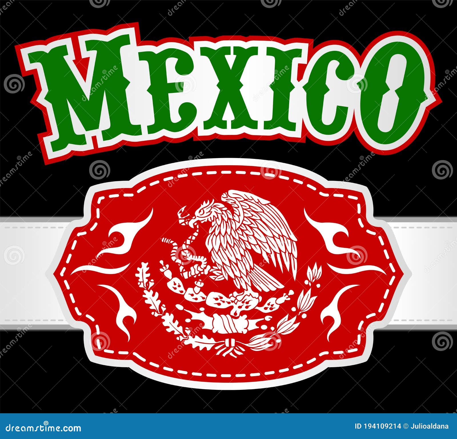 Mexico Emblem Western Style, Mexican Theme Vector Design. Stock Vector ...