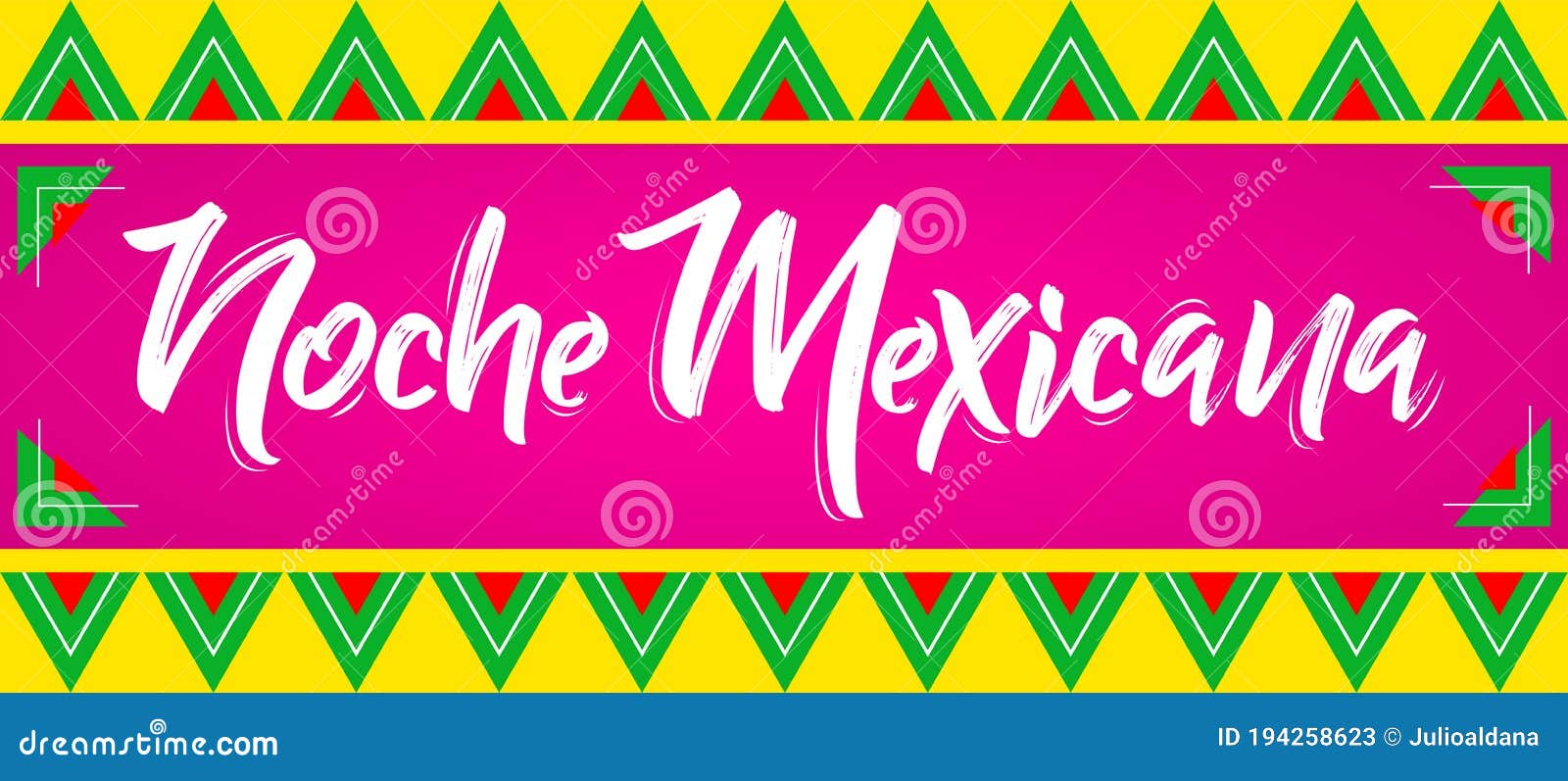 Noche Mexicana, Mexican Night Spanish Text, Vector Celebration Design ...