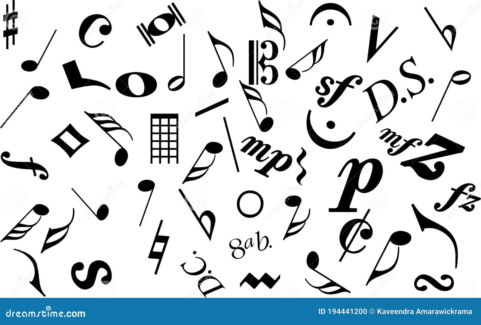 Music Notes Seamless Pattern on White Stock Vector - Illustration of ...