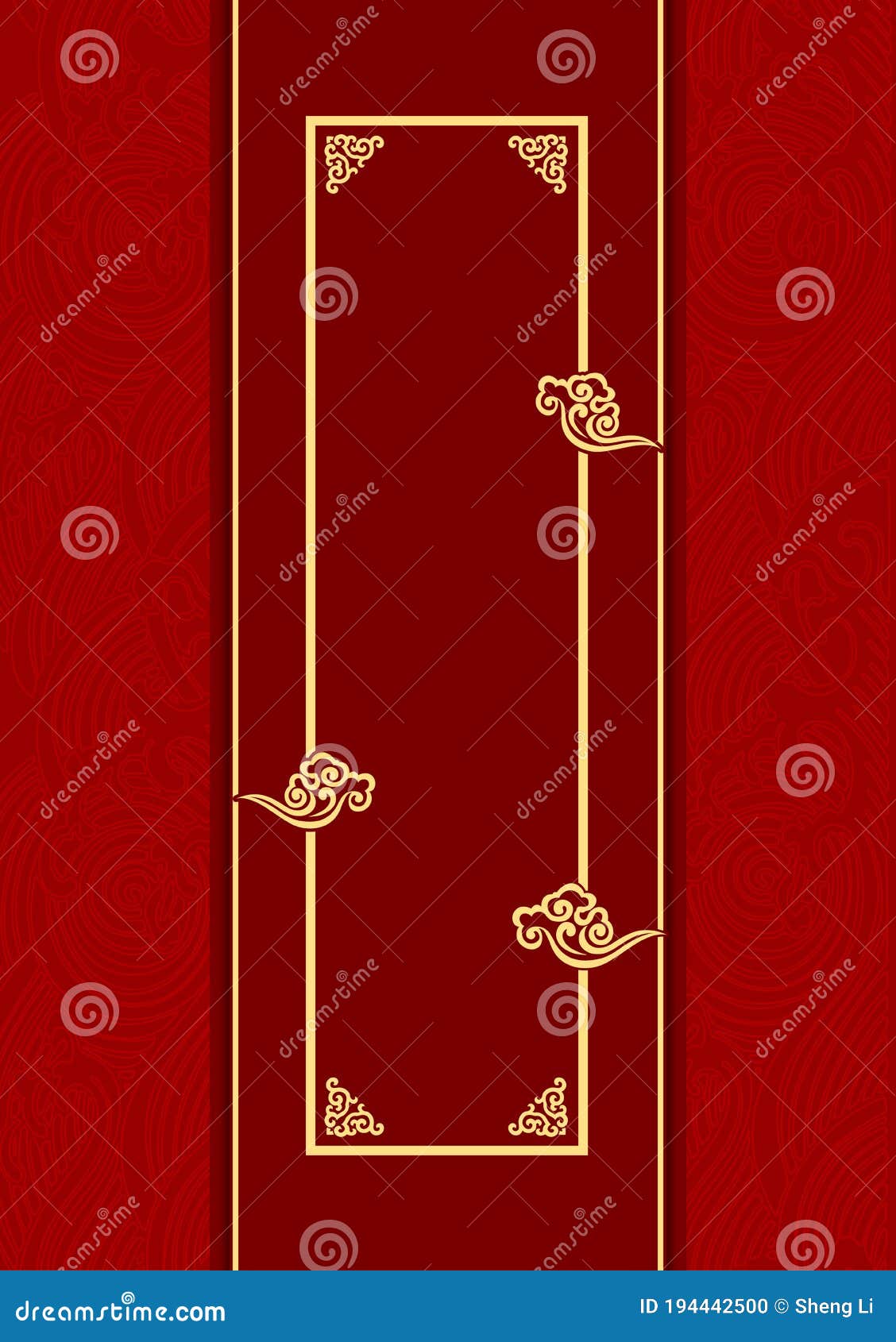 Traditional Chinese Greeting Card Template, Cloud Texture Stock Vector ...