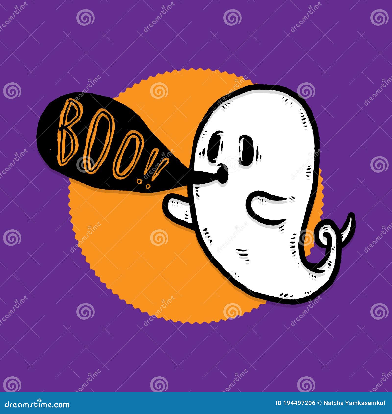 Handdraw Ghost Halloween and Boo Word Vector Spooky Devil Evil Cartoon ...