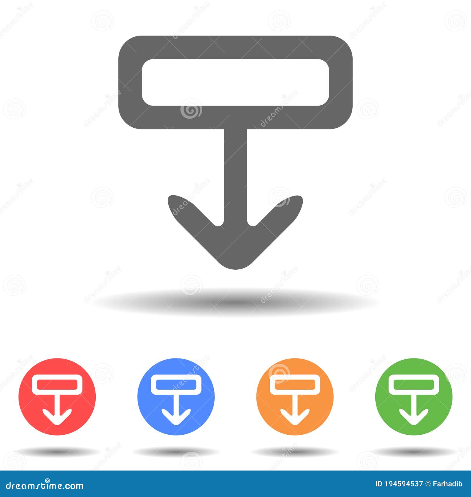 Download Arrow Down Vector Logo Stock Vector - Illustration of circle ...