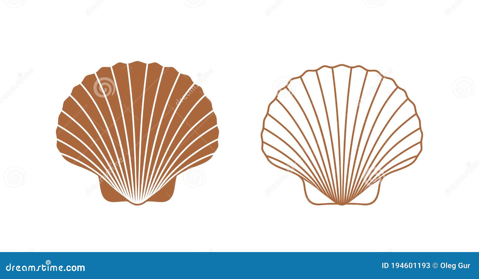 Scallop Logo. Hand Drawn Vector Illustration Isolated On White ...