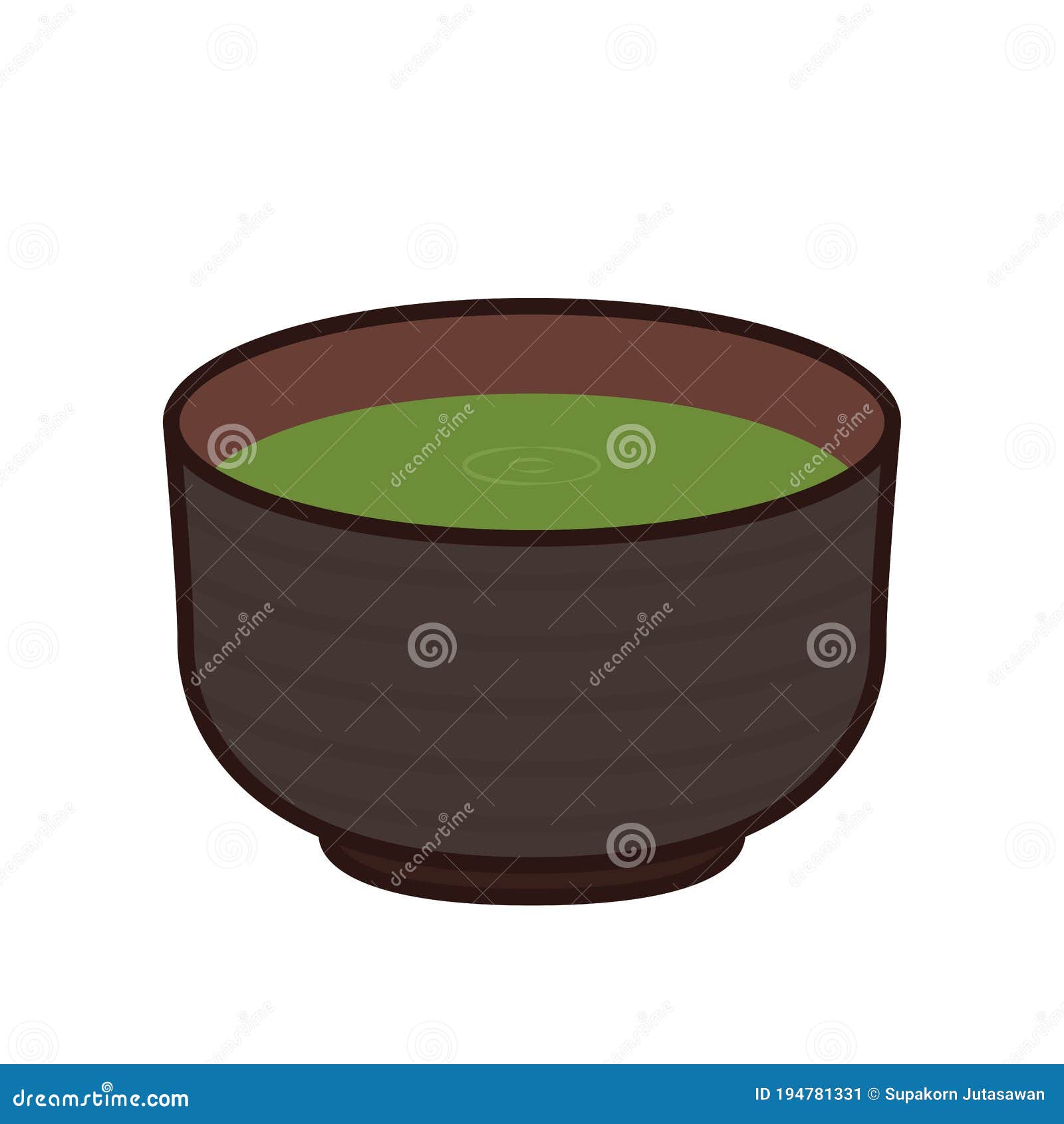 Matcha Cup Vector on White Background. Stock Vector - Illustration of ...