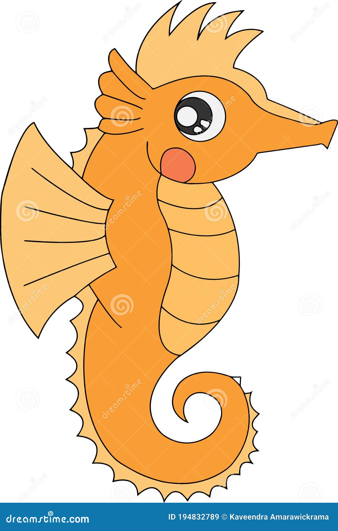 Hippocampus Illustration Design on White Stock Vector - Illustration of ...