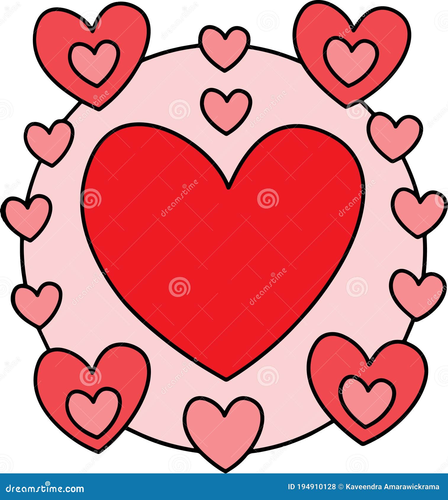 Love Heart Pattern Design on White Stock Vector - Illustration of ...