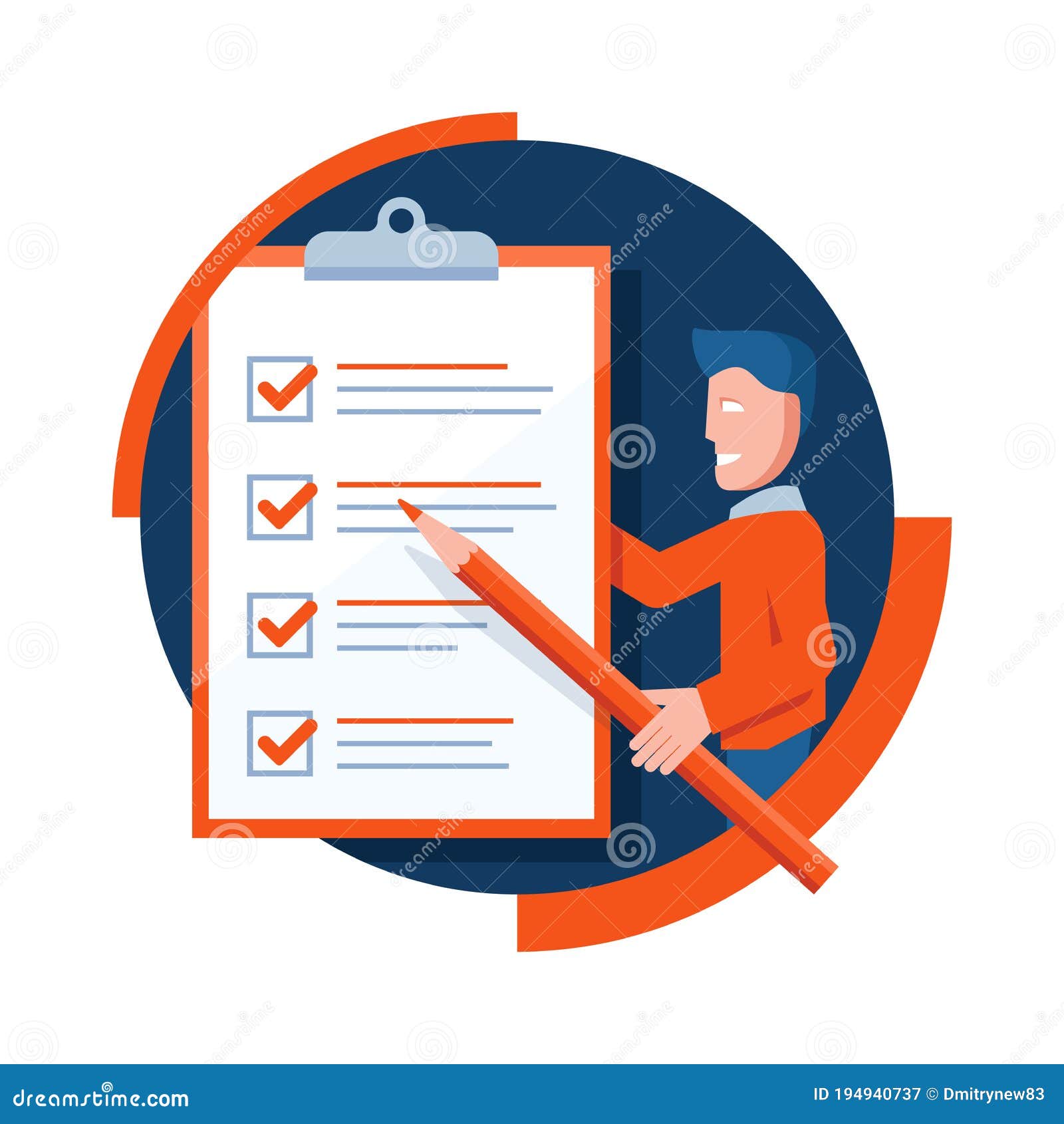 Checklist Icon - Man Holding Big Check List Stock Vector - Illustration ...