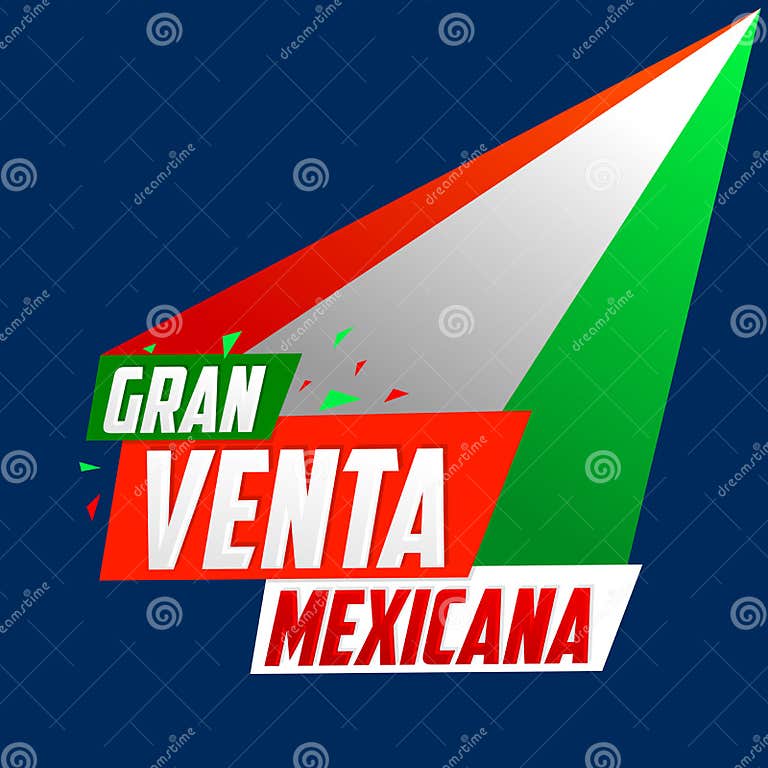 Gran Venta Mexicana, Mexican Big Sale Spanish Text, Vector Modern ...