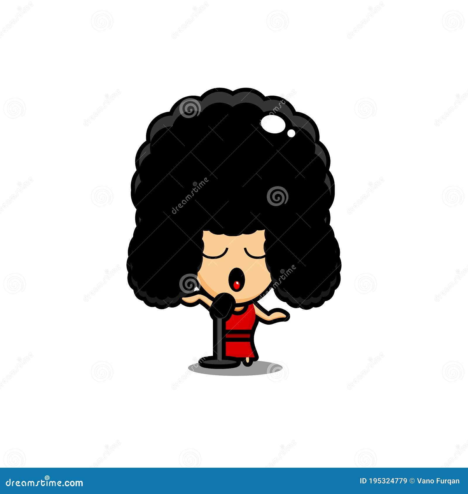 Cute Singer with Red Outfit Vector Design Stock Vector - Illustration ...