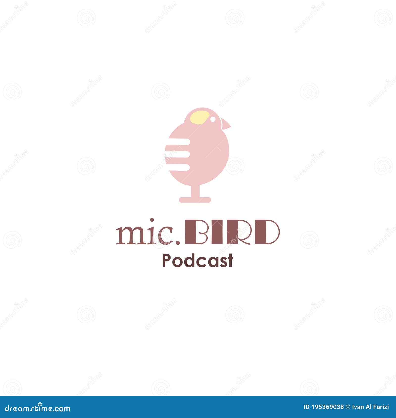 Bird Mascot on Podcast Logo Design Concept Collection Stock Vector ...