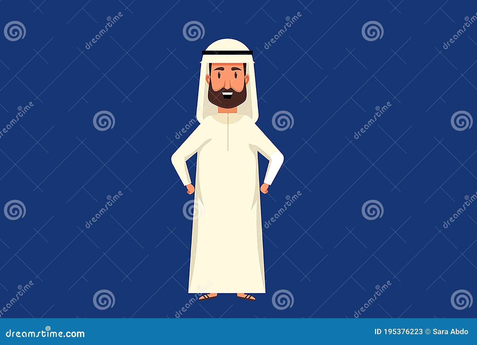 Arabian Man with White Thobe Stock Vector - Illustration of businessman ...